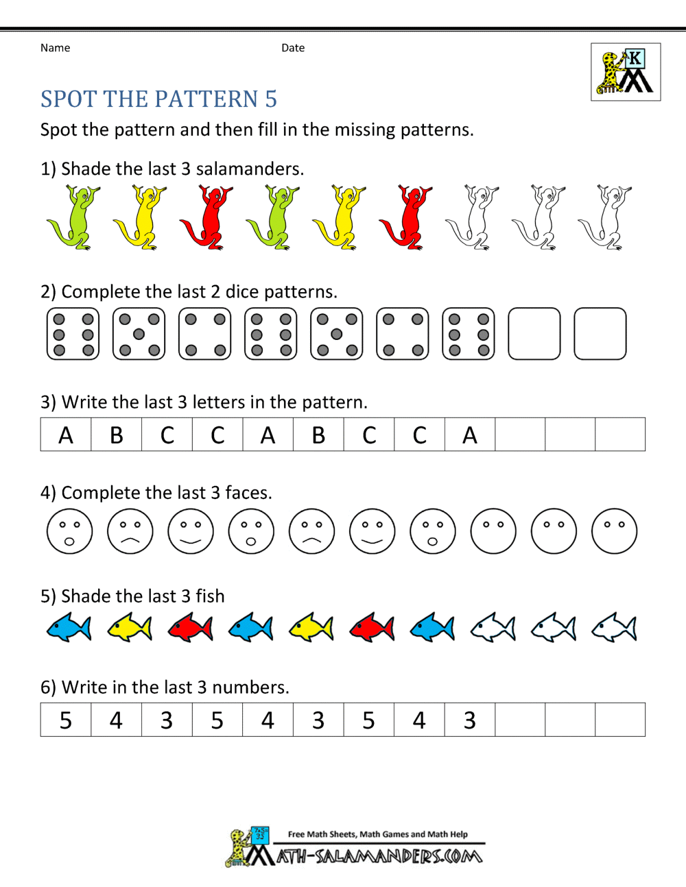 First Grade ABC Pattern Worksheets - Kids Worksheets Lab
