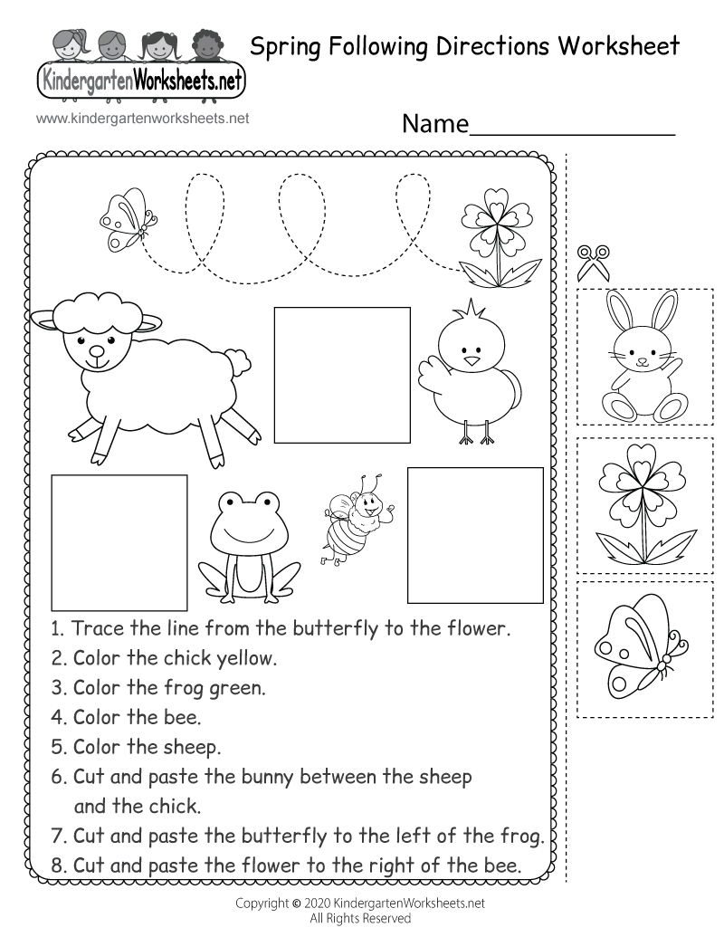 Free Printable Worksheet On Following Directions - Kids Worksheets Lab